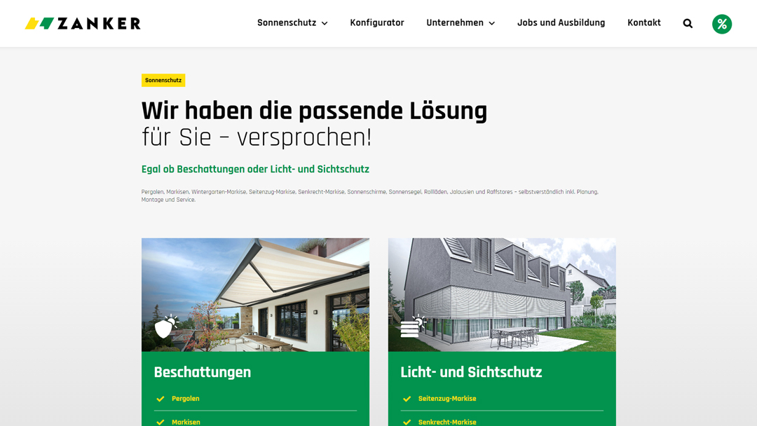 Sonnenschutz – ZANKER Sonnenschutz